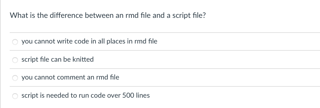 Solved What Is The Difference Between An Rmd File And A 1577