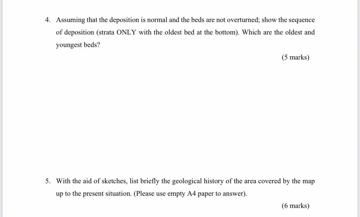 Solved 1. Using contour and strike lines and other geologic | Chegg.com