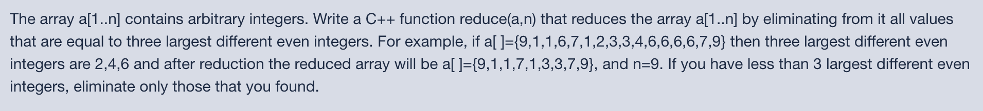 Solved The array a[1..n] contains arbitrary integers. Write | Chegg.com