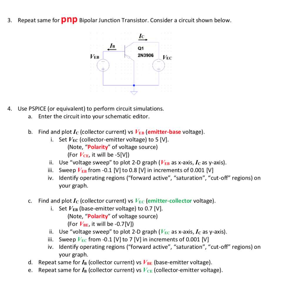 Solved Pre-Lab Assume β-100, 1,-5 x 10-16 [V], VBE(ON,-0.8 | Chegg.com