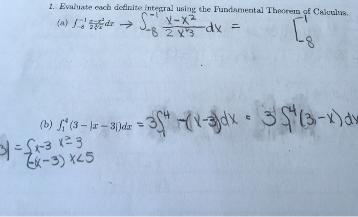 Solved Evaluate each definite integral using the Fundamental | Chegg.com