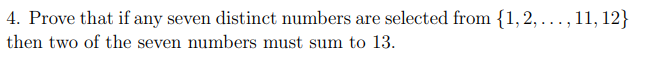 Solved 4. Prove that if any seven distinct numbers are | Chegg.com
