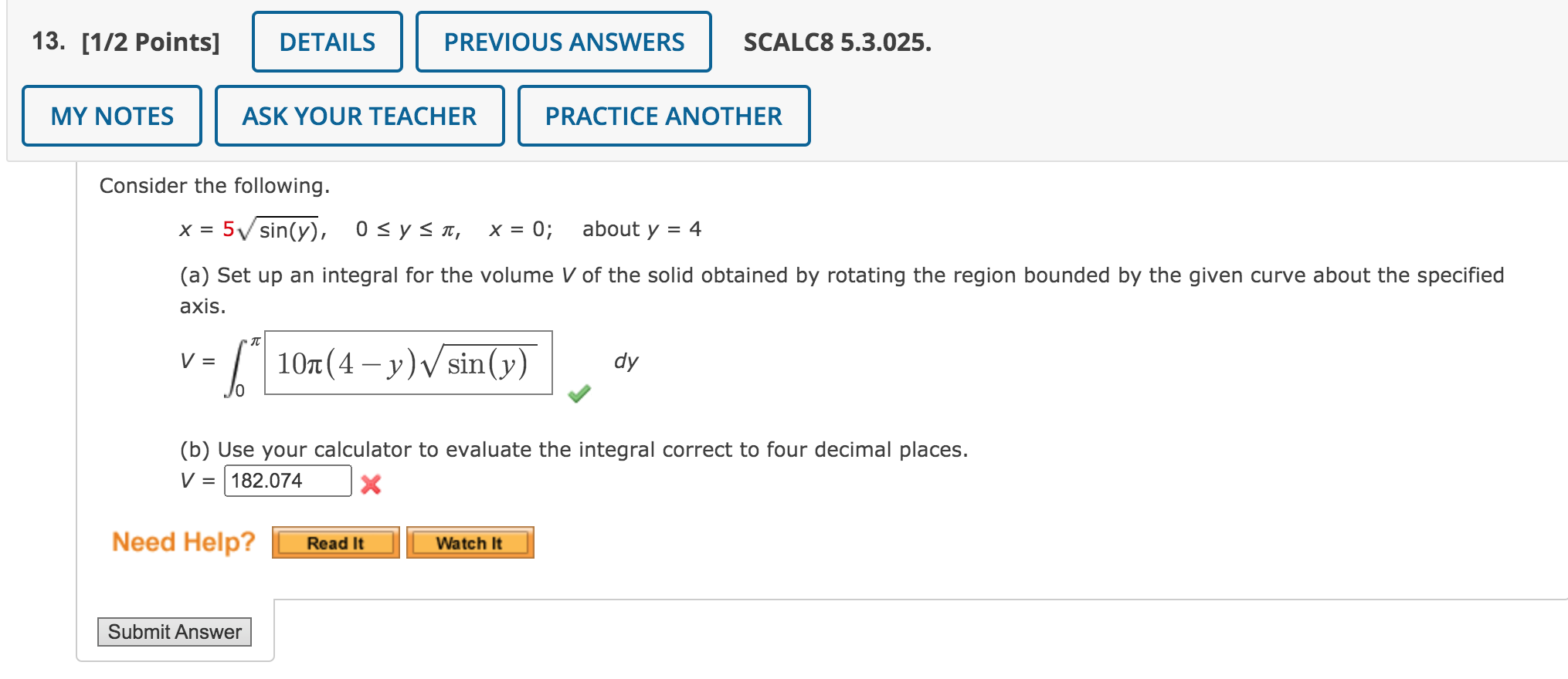 Solved 13. [1/2 Points] DETAILS PREVIOUS ANSWERS SCALC8 | Chegg.com