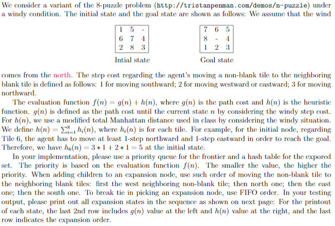 We consider a variant of the 8-puzzle problem | Chegg.com