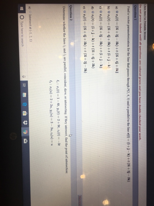 Solved Find A Vector Parameterization For The Line That