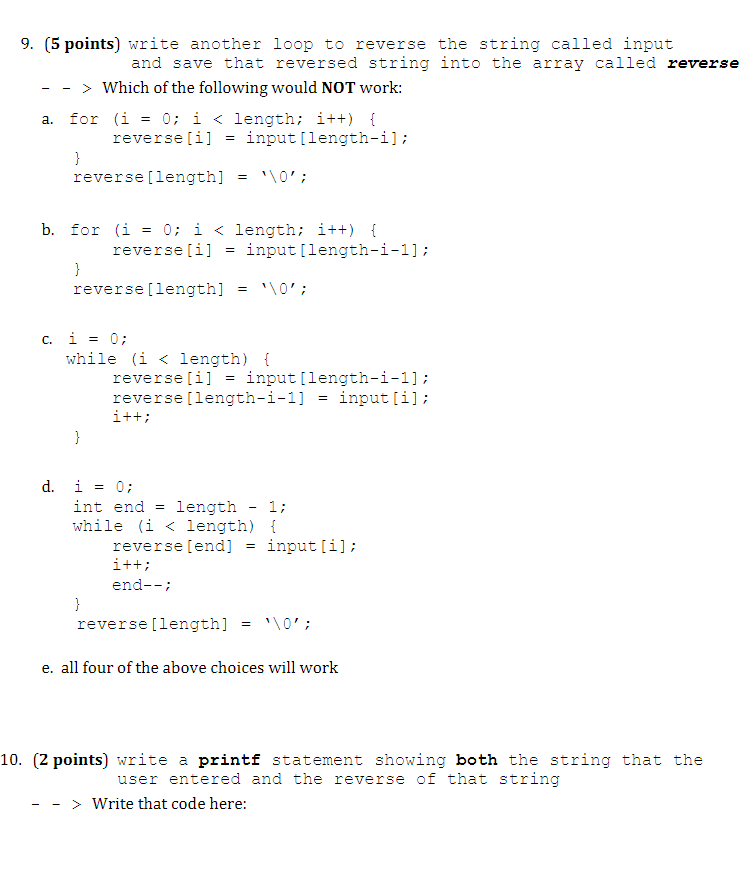 Solved 9 5 Points Write Another Loop To Reverse The 