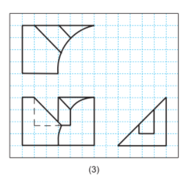 Solved Three incomplete views of a multiview drawing of an | Chegg.com
