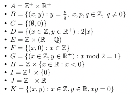 Solved • A = Z+ x R+ P • B = {(x, y) : y = ², x, p, q = Z, q | Chegg.com