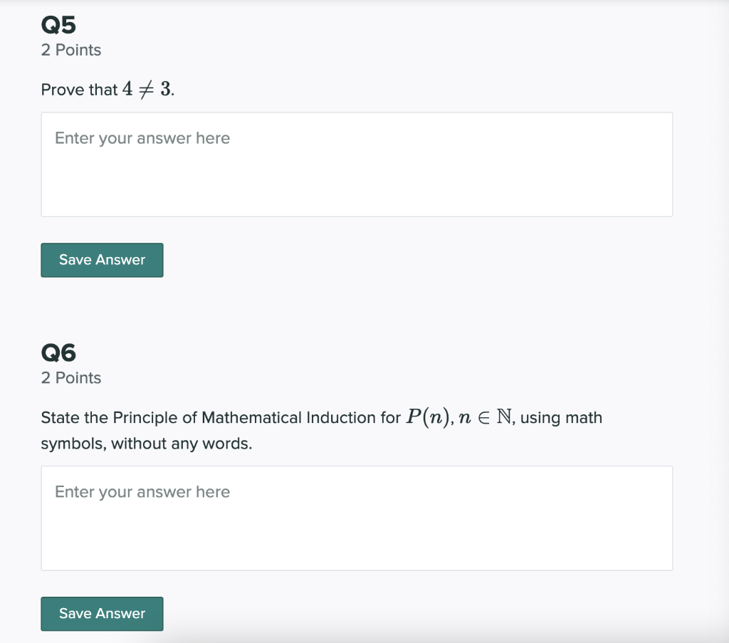 Solved Prove that 4 =3 Enter your answer here Q6 2 Points | Chegg.com