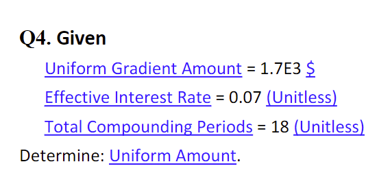 Solved Q4. Given Uniform Gradient Amount = 1.7E3 \$ | Chegg.com