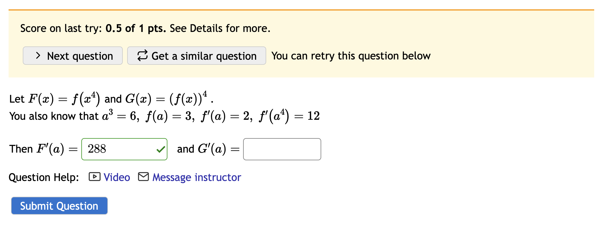 Solved Score on last try: 0.5 of 1 pts. See Details for | Chegg.com