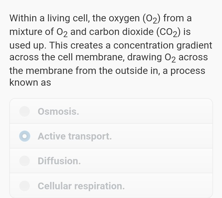 Solved Within a living cell, the oxygen (O2) from a mixture | Chegg.com