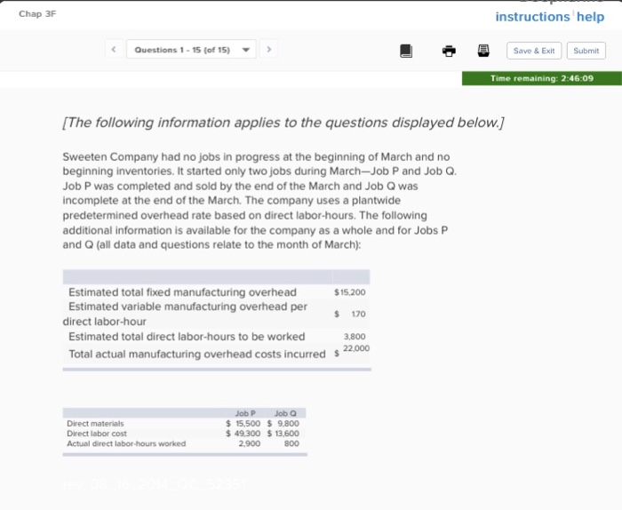 Solved Chap 3F instructions help A Questions 1-15 (of 15) v | Chegg.com