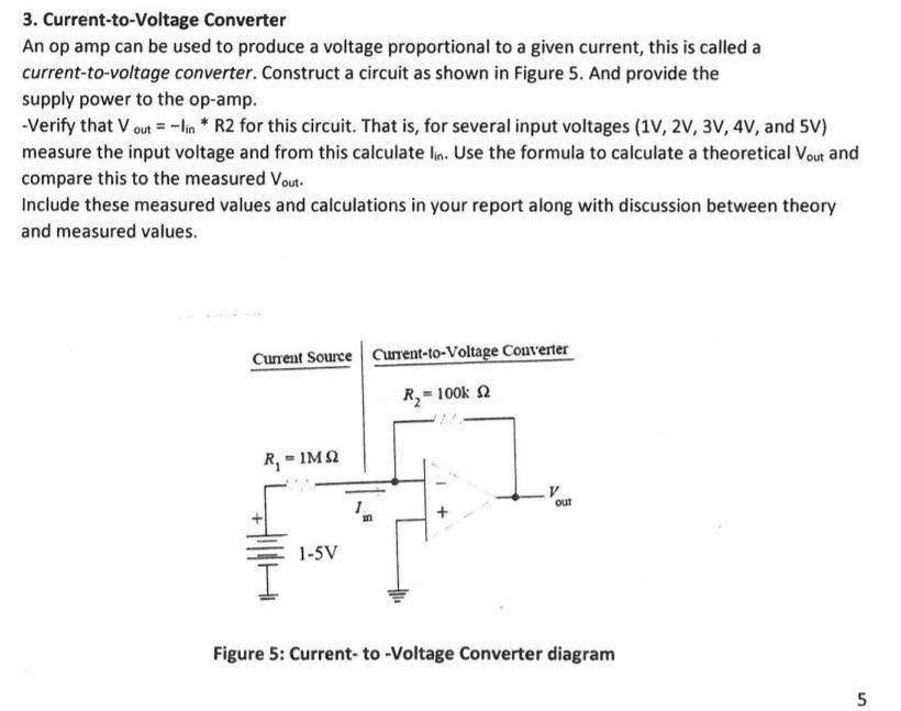 Solved 3. Current-to-Voltage Converter An op amp can be used | Chegg.com