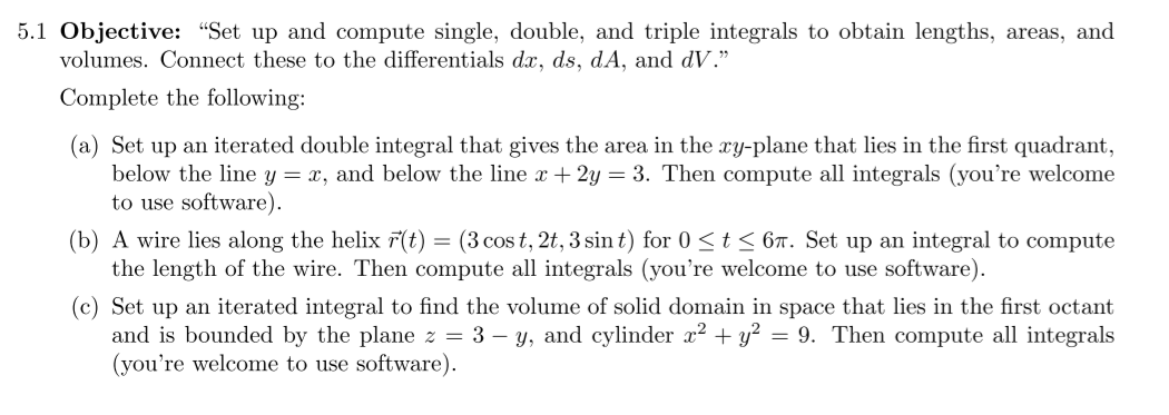 Solved 1 Objective: "Set up and compute single, double, and | Chegg.com