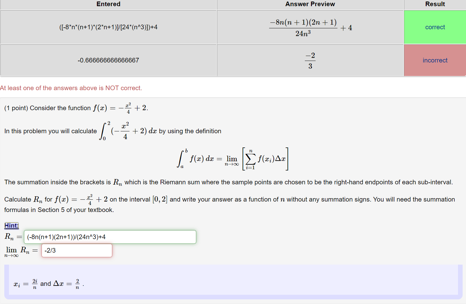 Solved Consider the function f(x)=−x24+2 . In this problem | Chegg.com