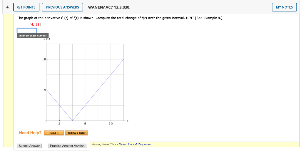 Solved 0/1 POINTS PREVIOUS ANSWERS WANEFMAC7 13.3.030. MY | Chegg.com