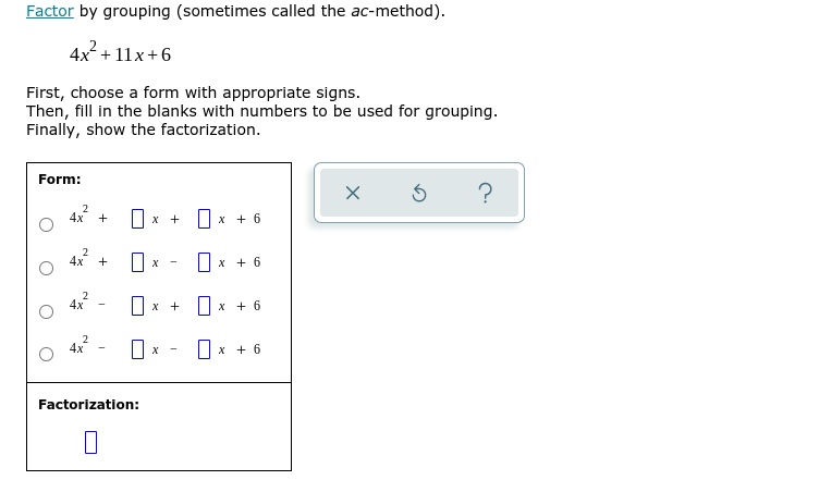 Solved Factor by grouping (sometimes called the ac-method). | Chegg.com