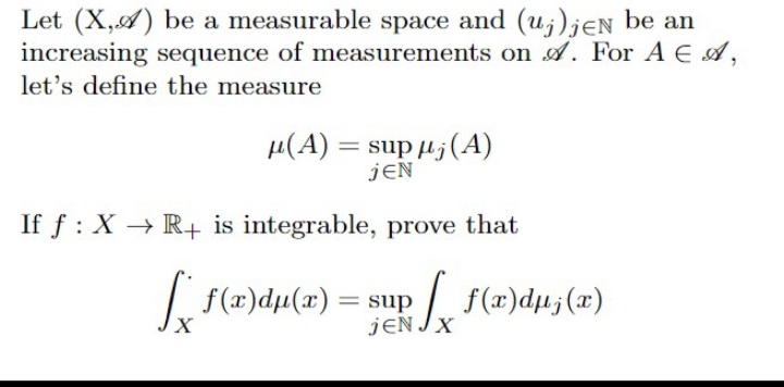 Solved Let (X,A) be a measurable space and (uj)j∈N be an | Chegg.com