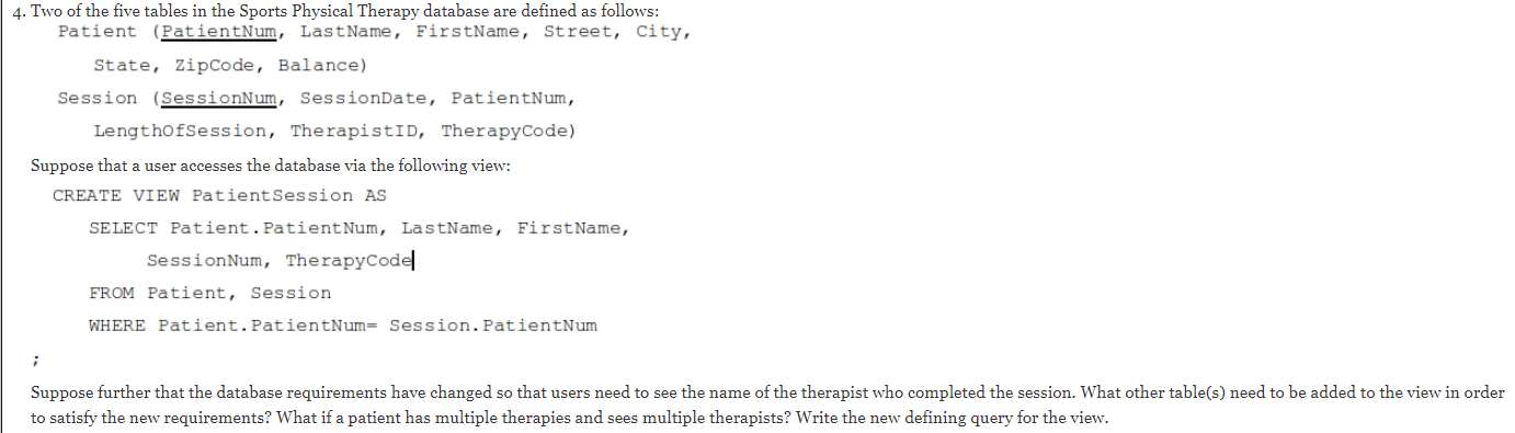 Solved Sports Physical Therapy Case For the following | Chegg.com