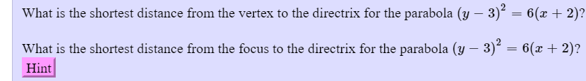 Solved What is the shortest distance from the vertex to the | Chegg.com