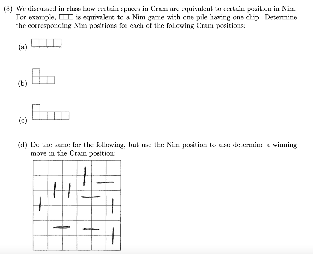 CO We discussed in class how certain spaces in Cram | Chegg.com