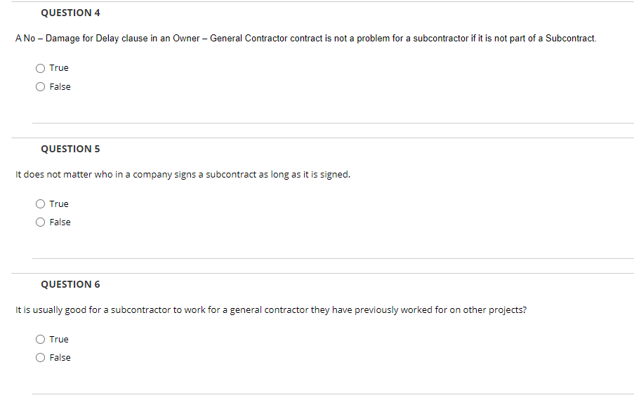 Solved QUESTION 4 A No - Damage for Delay clause in an Owner | Chegg.com