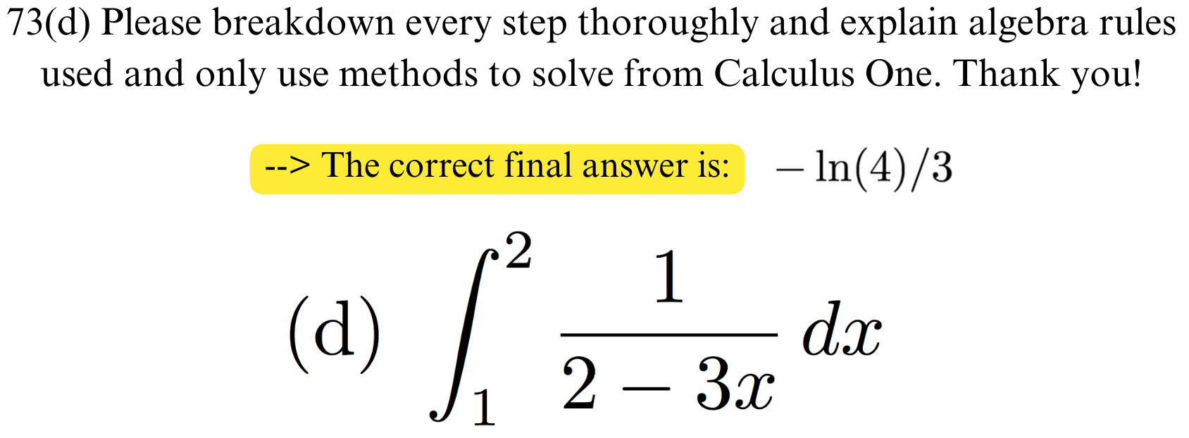Solved 73(d) Please breakdown every step thoroughly and | Chegg.com