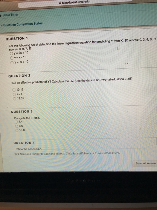 Solved blackboard. uholedu Show Timer Question Completion | Chegg.com