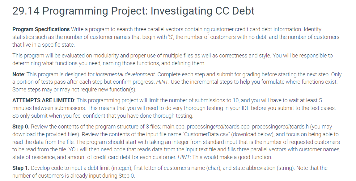 Solved Program Specifications Write a program to search | Chegg.com