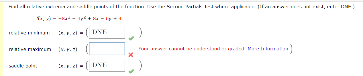 Solved Find all relative extrema and saddle points of the | Chegg.com