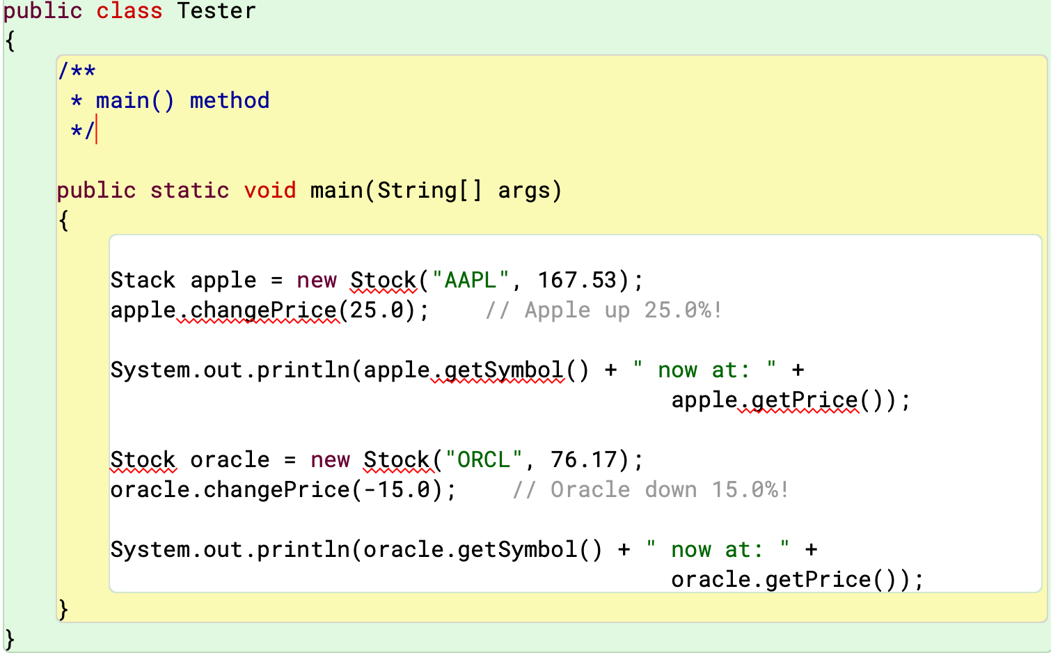 Solved You will implement a class named Stock. A stock has a | Chegg.com