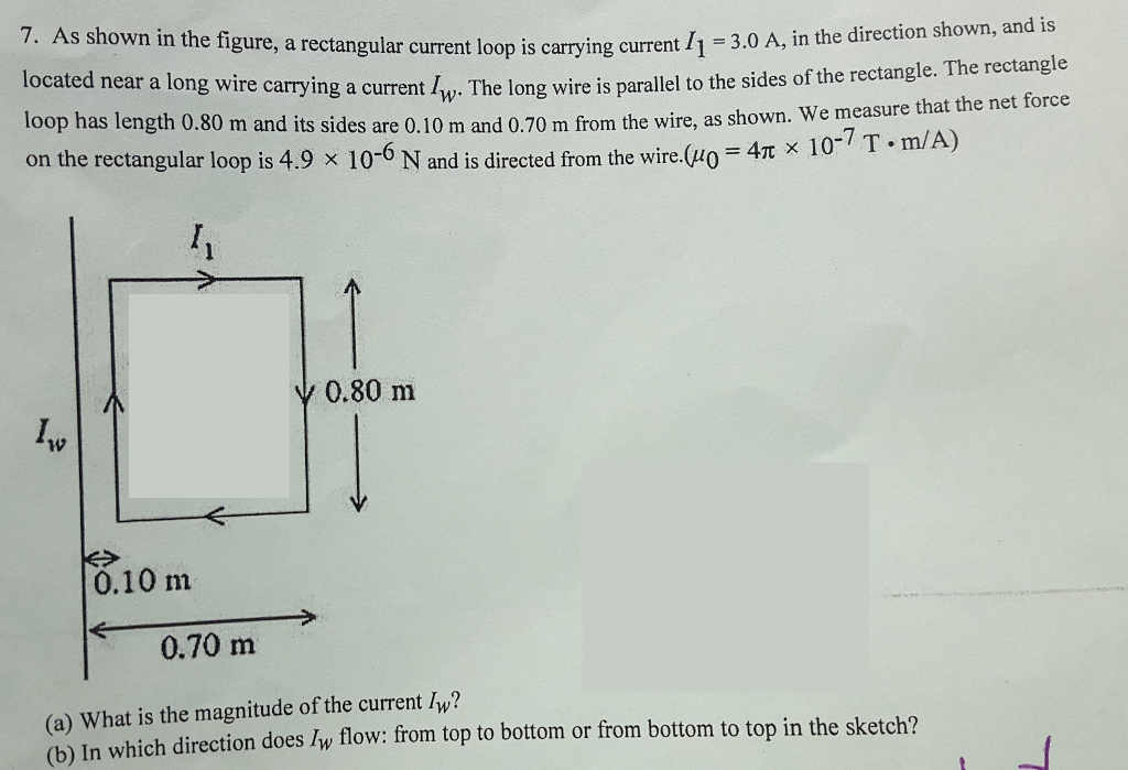 Solved a rectangular current loop is carrying current 11 | Chegg.com