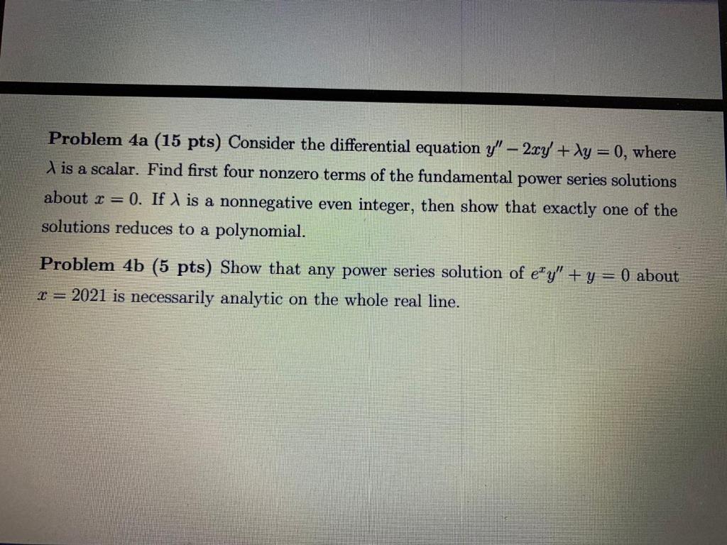 Solved Problem 4a (15 pts) Consider the differential | Chegg.com