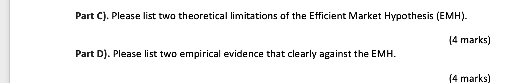Solved Part C). Please list two theoretical limitations of | Chegg.com