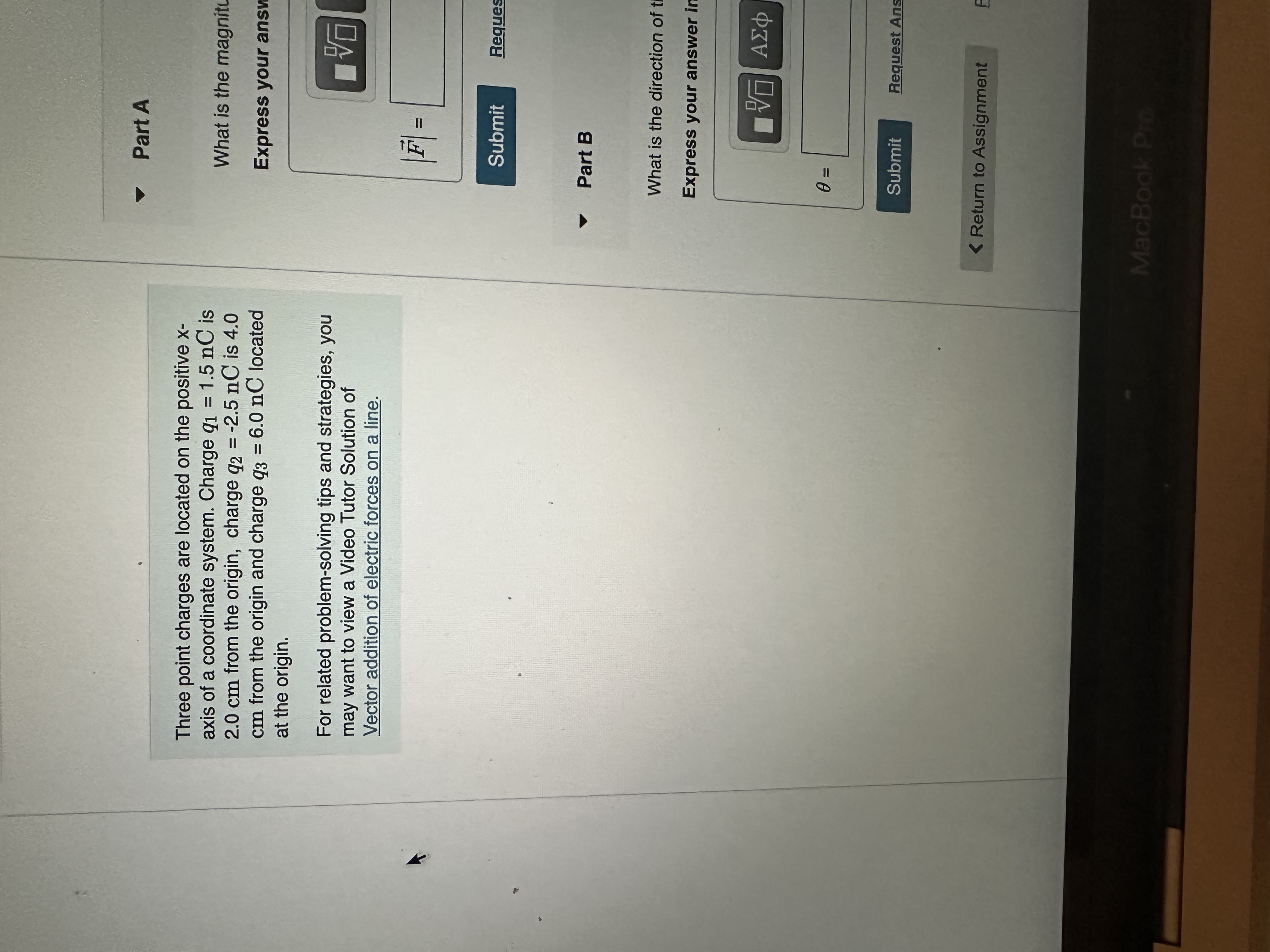 Three point charges are located on the positive | Chegg.com