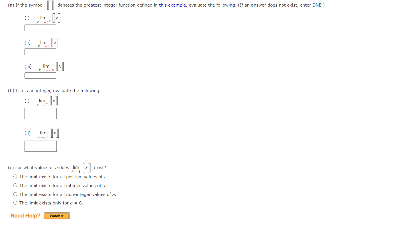 Solved (a) If the symbol (I) denotes the greatest integer | Chegg.com