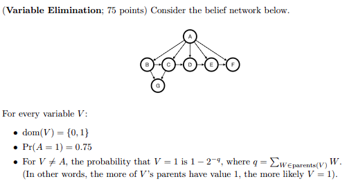 Solved (Variable Elimination; 75 points) Consider the belief | Chegg.com Solved (Variable Elimination; 75 points) Consider the belief | Chegg.com