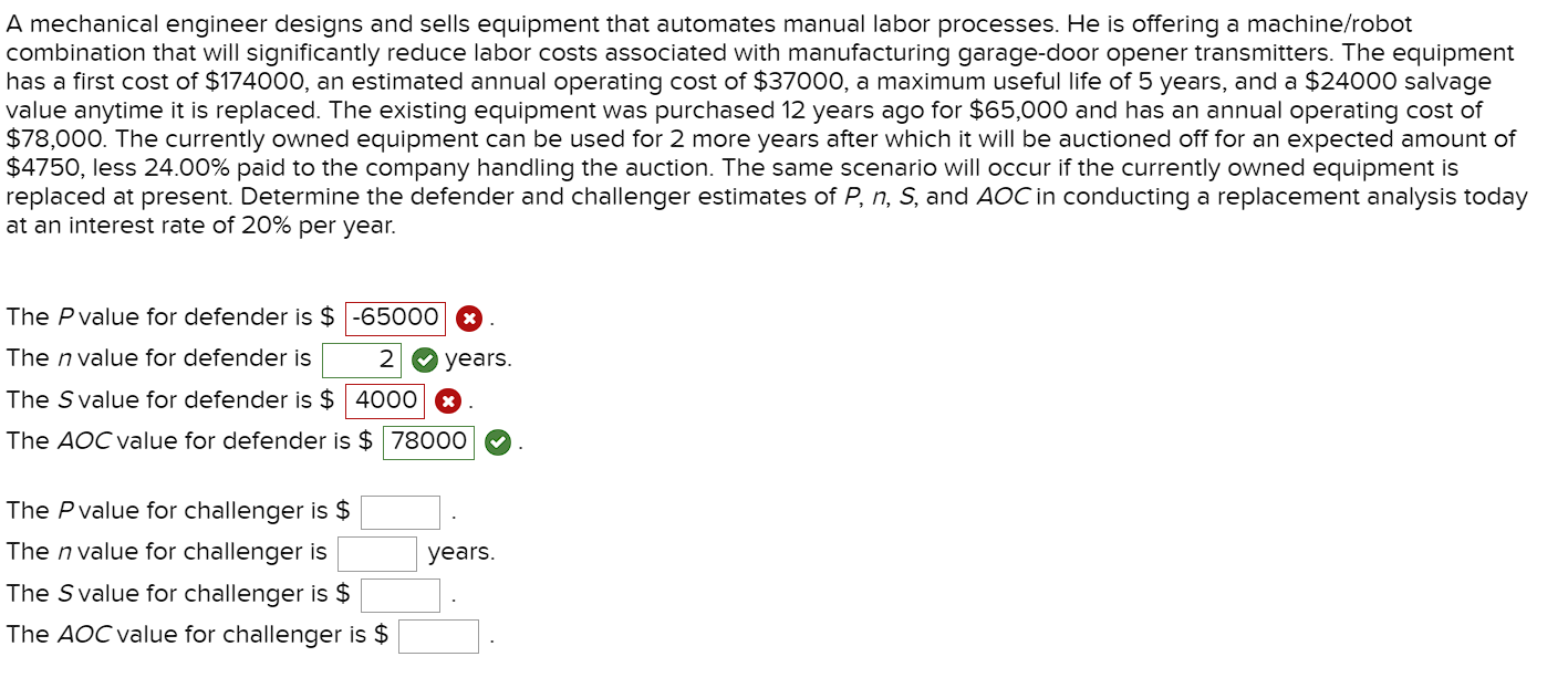 Solved A mechanical engineer designs and sells equipment | Chegg.com