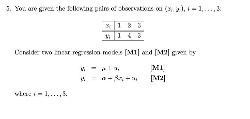 Solved You are given the following pairs of observations on | Chegg.com
