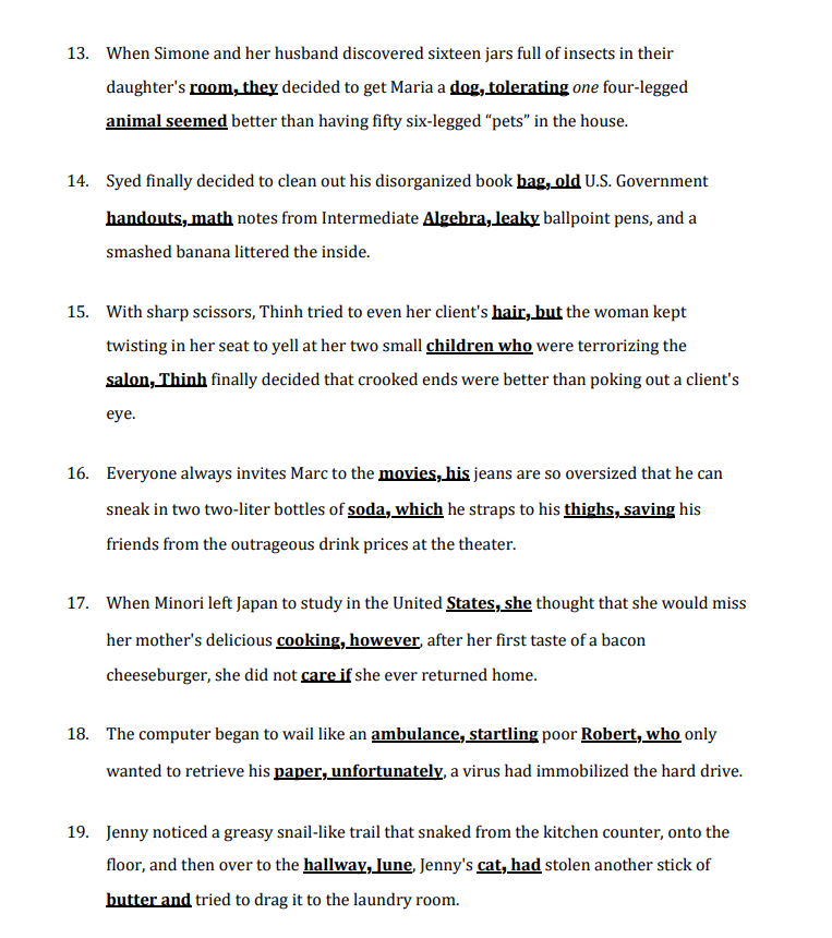 COMMA SPLICES AND FUSED SENTENCES EXERCISE 2 - 6. | Chegg.com