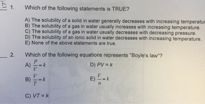 Solved Which of the following statements is TRUE? A) The | Chegg.com