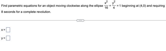 Solved Find parametric equations for an object moving | Chegg.com