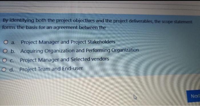 Solved By identifying both the project objectives and the | Chegg.com