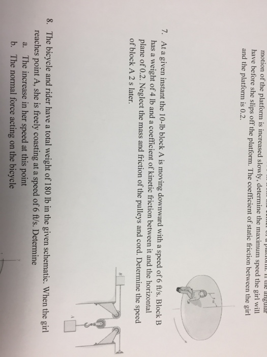 Solved At a given instant the 10-lb block A is moving | Chegg.com