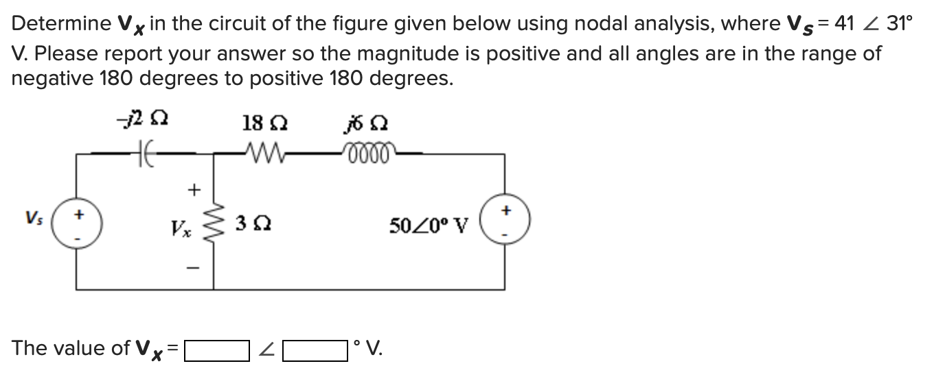 Solved Determine Vx in the circuit of the figure given below | Chegg.com