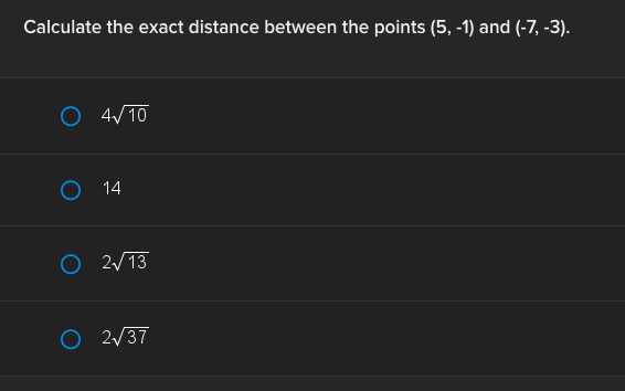 Solved Calculate the exact distance between the points | Chegg.com
