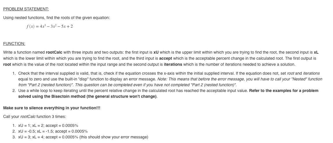 Solved Problem Statement Using Nested Functions Find The Chegg
