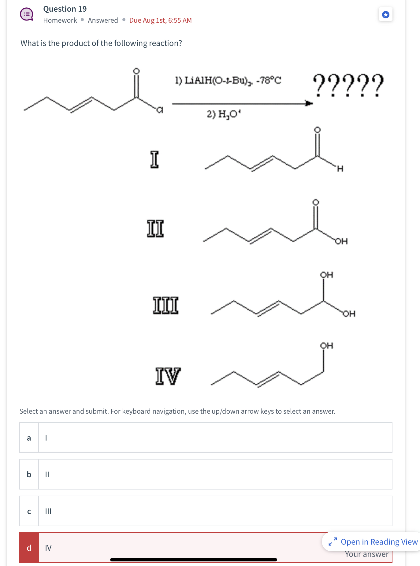 Solved What is the product of the following reaction? 2) | Chegg.com