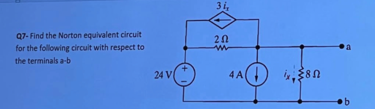 Solved Q7- ﻿Find the Norton equivalent circuit for the | Chegg.com